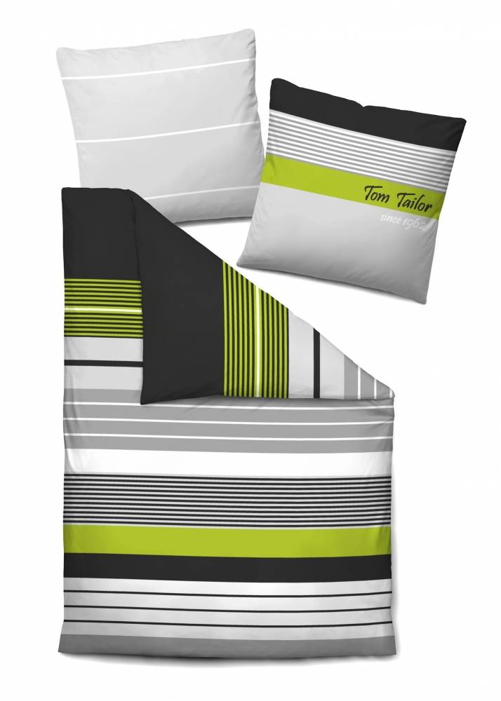 Tom Tailor Bettw 228 sche Gr 252 n Grau Tom Tailor Satin Bettw 228 sche 155 x 200 cm 100 Baumwolle 